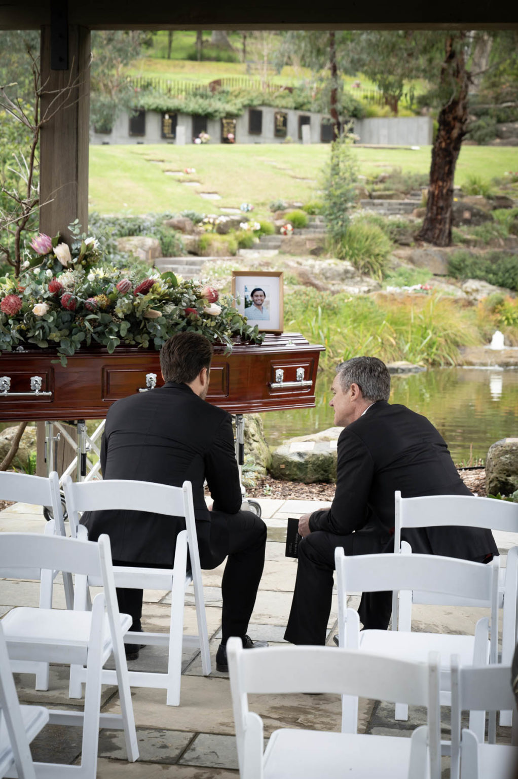 New Neighbours photos preview David Tanaka's funeral