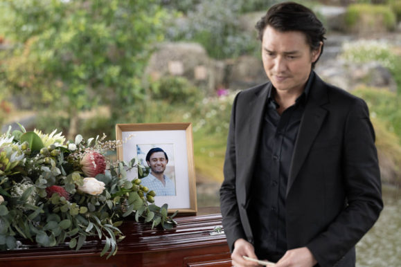 New Neighbours photos preview David Tanaka's funeral